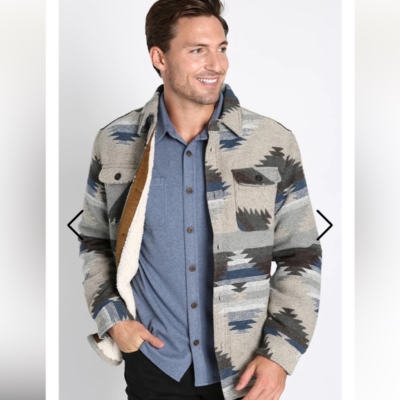 Jachs | Shirts | New Jachs Tan Aztec Sherpa Lined Wool Blend Jacket ...
